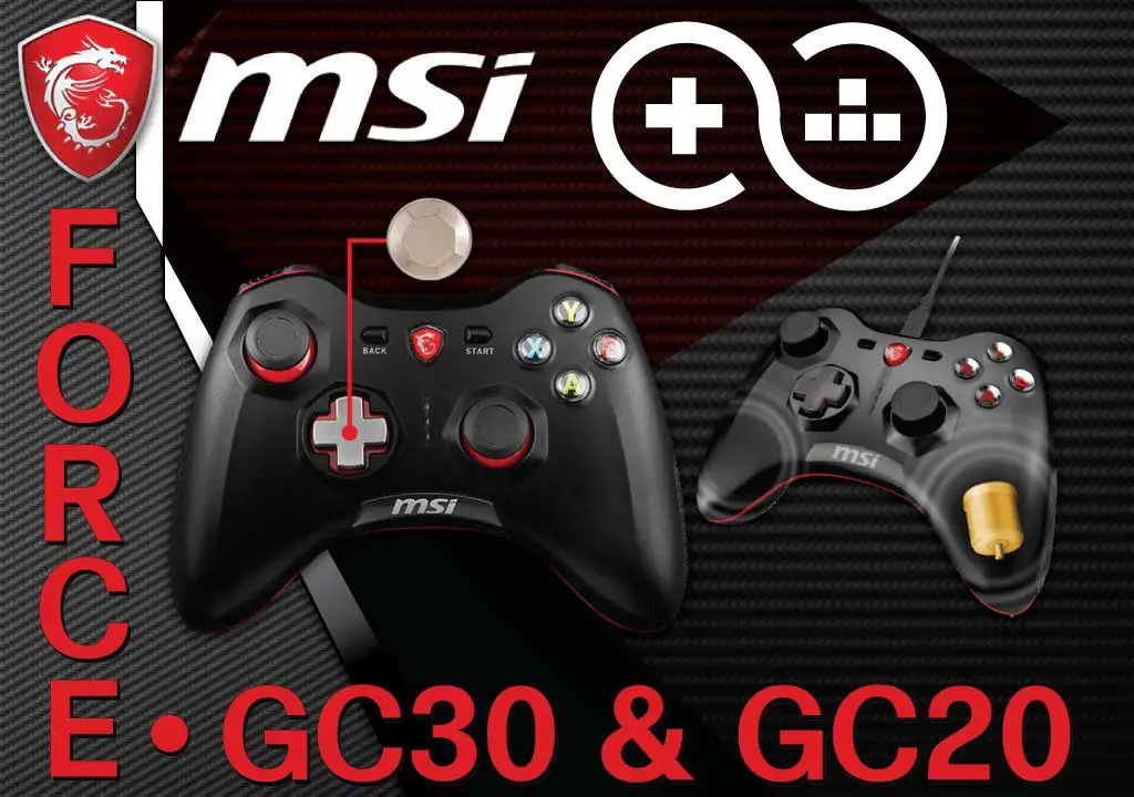 MSI Force GC30 and GC20 New Wireless and Wired Game Controllers